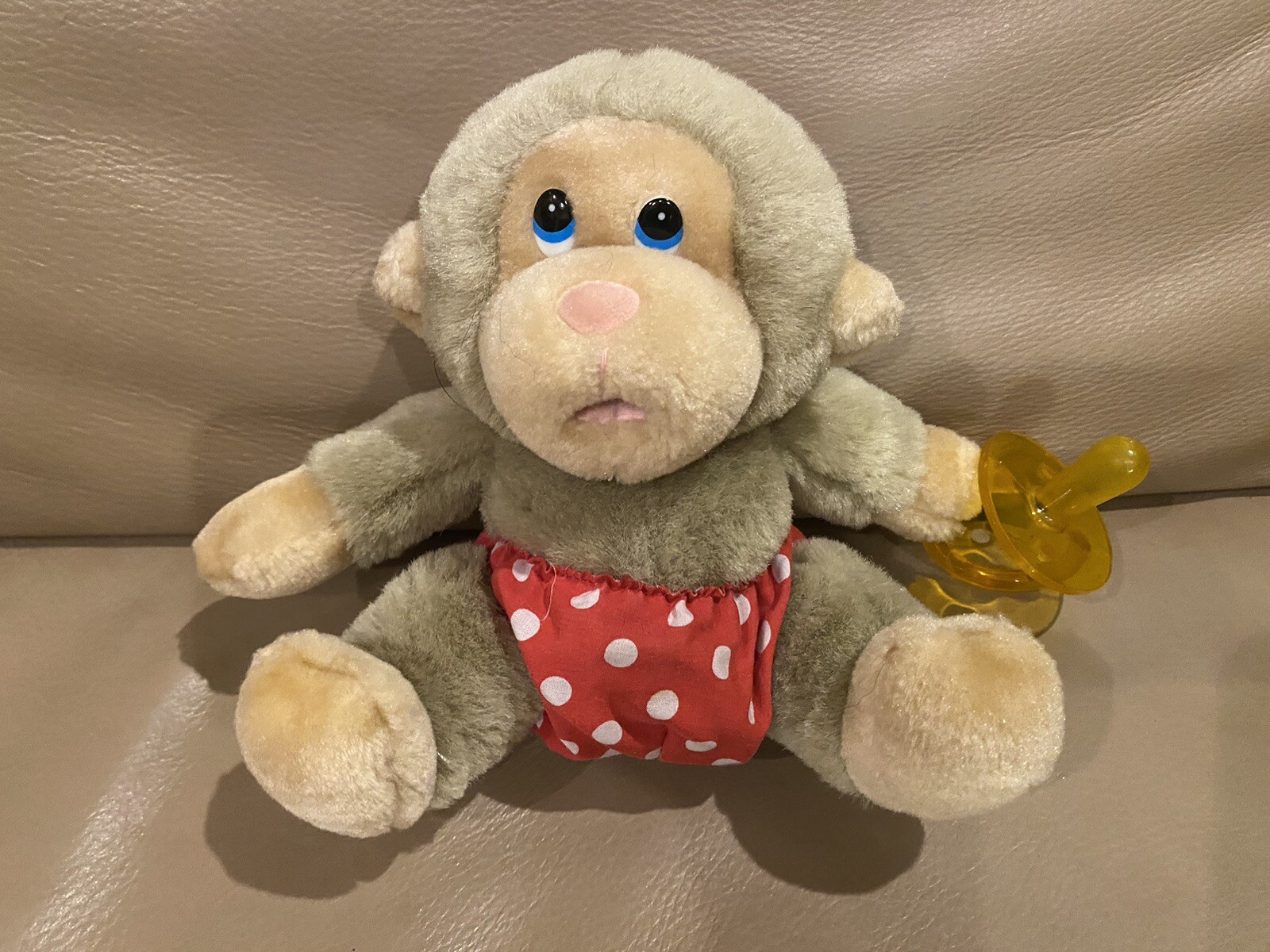 Vintage Russ Berrie & Co Baby Chee Chee Monkey 6" Plush w/ Pacifier ...