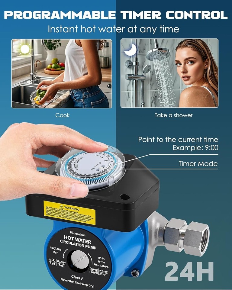 Moonshan Heat H2O Instant Hot Water Recirculation System Pump ...