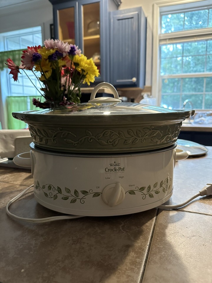 Rival Crock-Pot 5-Quart, Decorative Stoneware, Embossed Slow Cook ...