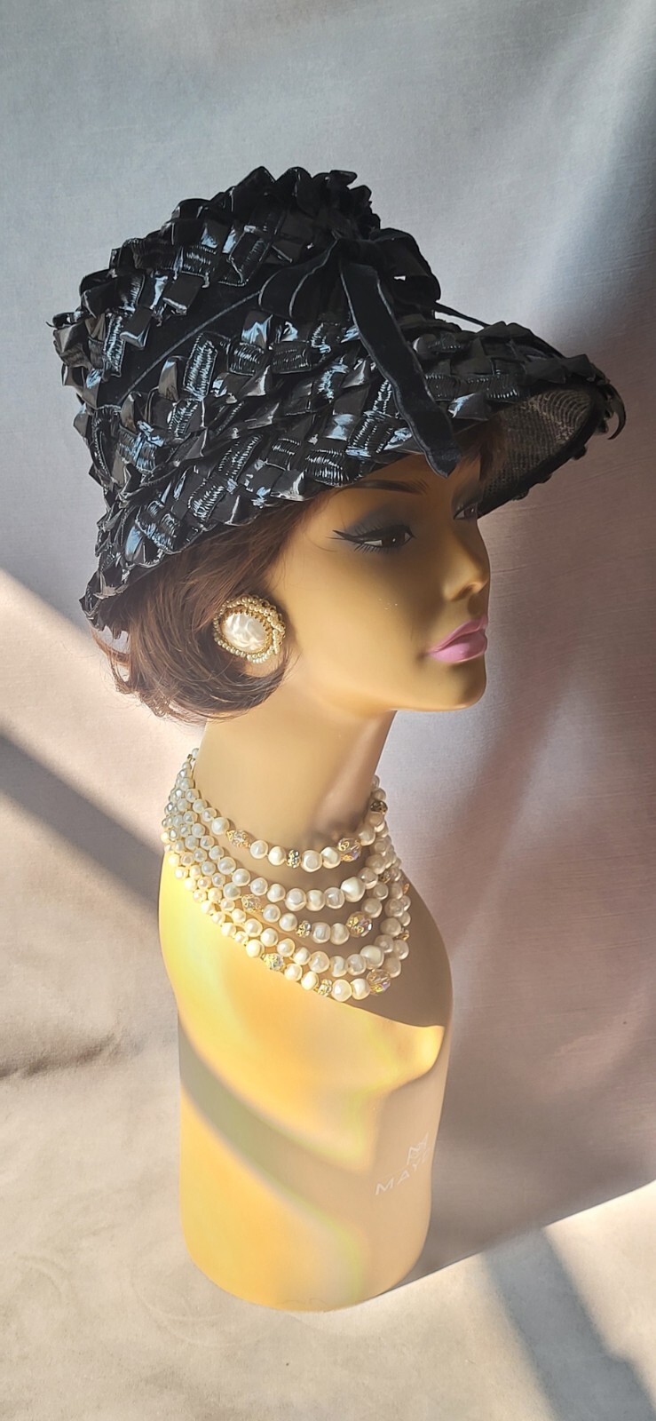 Vtg. Iconic New Look 50s-60s straw "Lampshade" hat!!… - Gem