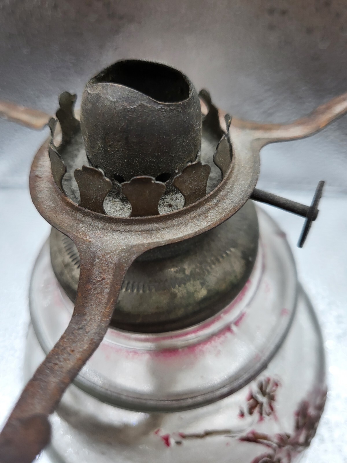 Vintage Goofus Glass Miniature Oil Lamp No Globe or Shade 5" Tall & 4 ...