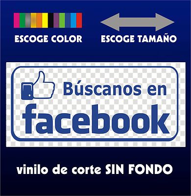 Sticker Vinilo - Buscanos en Facebook - Escoge color y tamaño ...