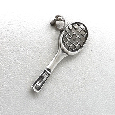 Sterling Silver Tennis Badminton Squash Racket Raquet Charm Pendant ...