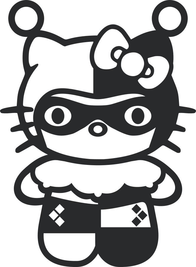 Hello Kitty DC Bat Family 6-inch Parody Vinyl Decals, Black or White | eBay