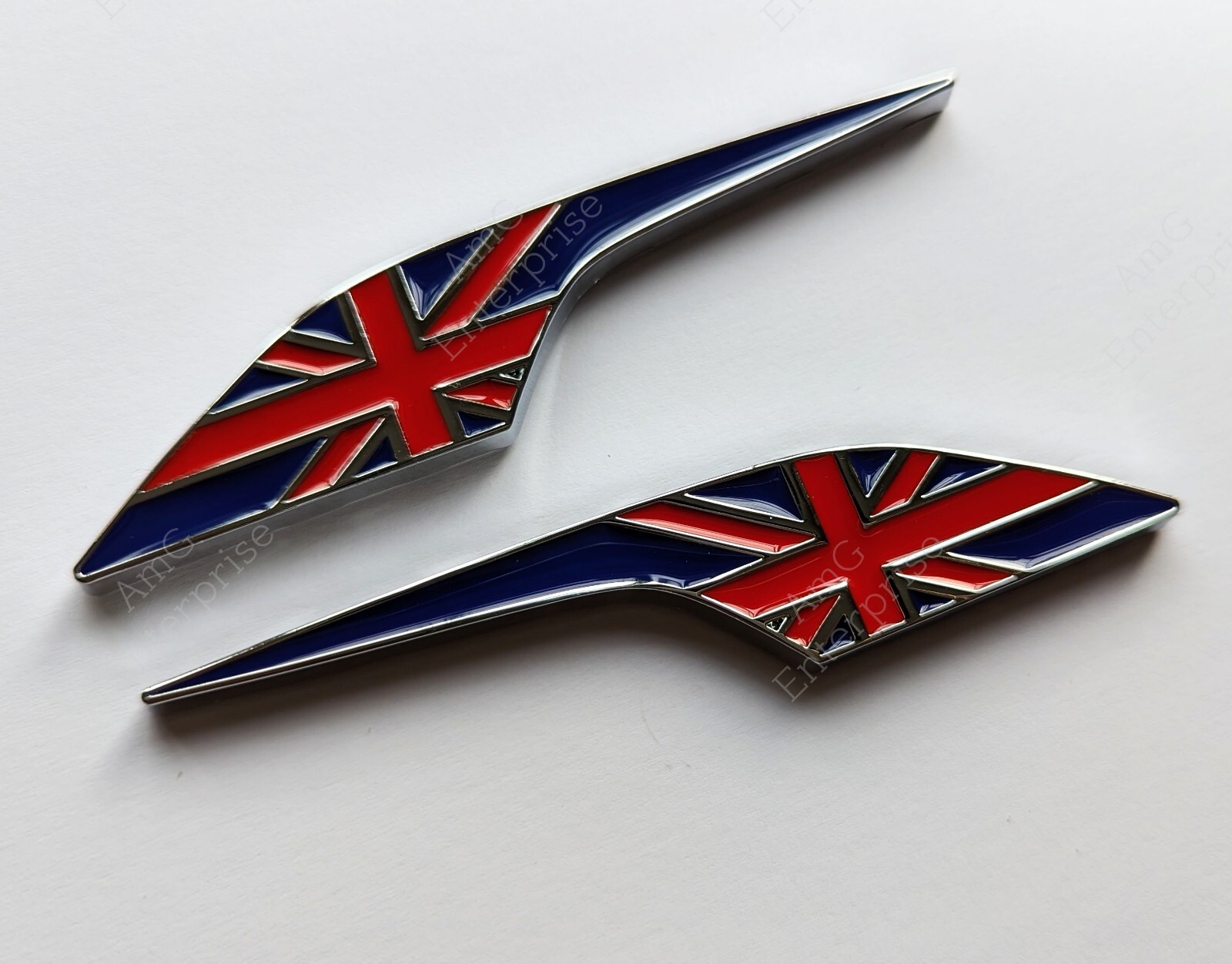Chrome Red Blue Side Wing Union Jack Badges Emblem for Land Range Rover ...