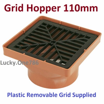 FloPlast D504 Square Hopper & Gully Grid 110mm Press Fit Hopper ...