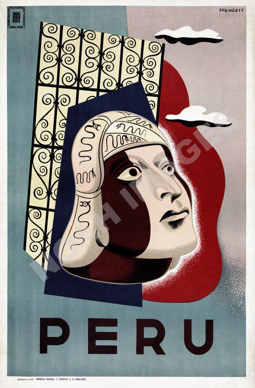 Peru vintage travel promo poster repro 12x18 | eBay