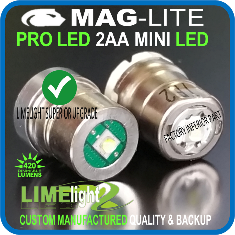 MAGLITE LED UPGRADE MINI 2AA REPLACEMENT MODULE BULB GLOBE 420LM ...
