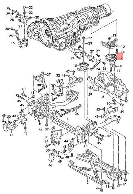 Audi 8K0399151CM Genuine OEM Factory Original Rear Mount for sale ...