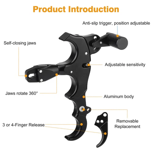 Archery Release Aids 3/4 Finger Grip Thumb Trigger Caliper Compound Bow ...