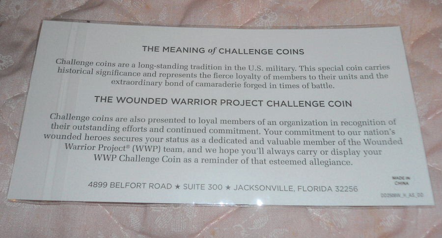 Wounded Warrior Project 2025 CHALLENGE COIN Enamel 1 5/8" Veterans ...