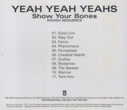 Yeah Yeah Yeahs: Show Your Bones: Rough Sequence PROMO MUSIC AUDIO CD indie rock | eBay