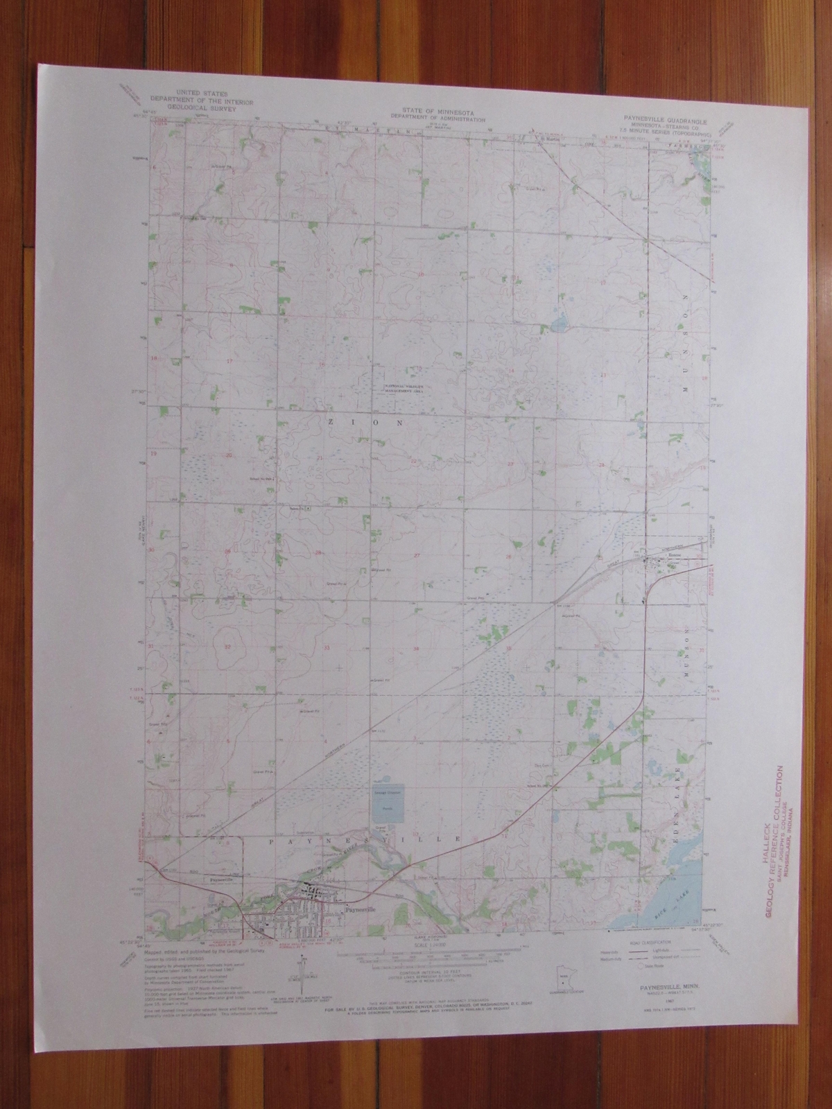 Paynesville Minnesota 1968 Original Vintage USGS Topo Map | eBay
