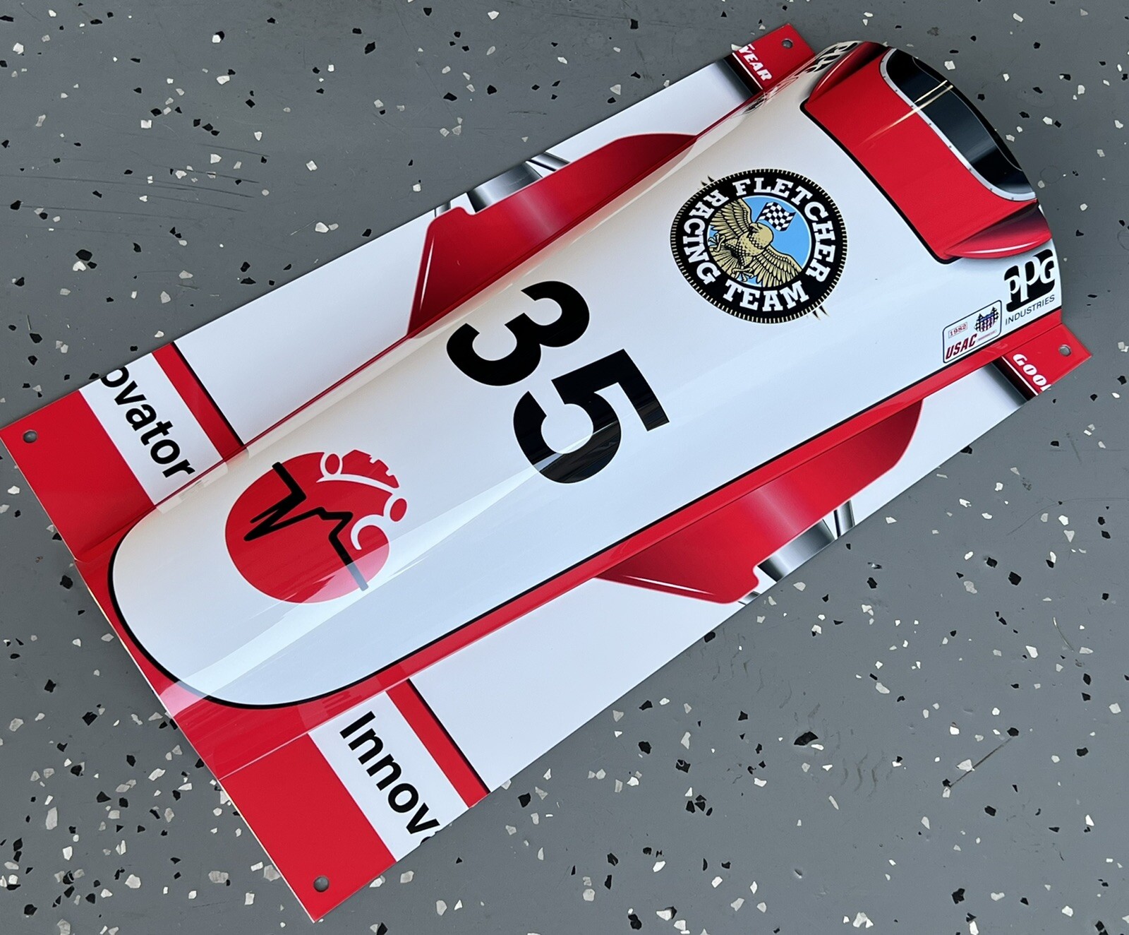 WOW!! 1982 Gordon Smiley Indy 500 Race Car nose Style Sign | eBay