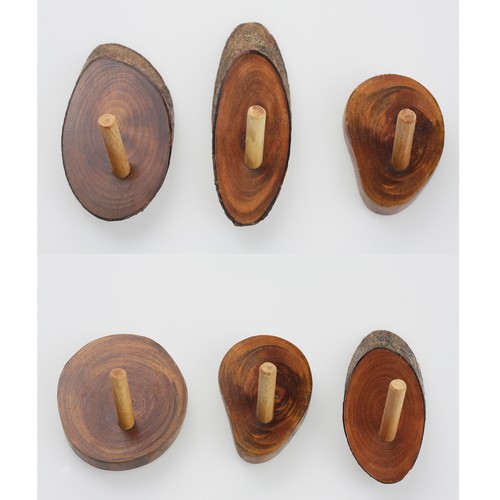 1x Holzhaken Garderobenhaken Wandhaken Landhausstil Vollholzscheibe ...