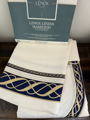 VTG Lenox Linens Hamilton Oval Tableclotch 62''x86''Ovale Nappe 157 x ...
