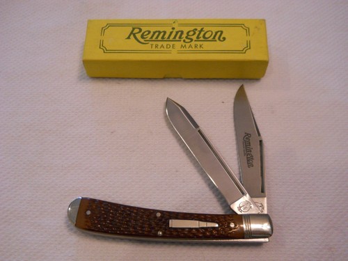 VINTAGE REMINGTON USA R293 LARGE BULLET KNIFE MADE 1998 2 BLADE BOX ...