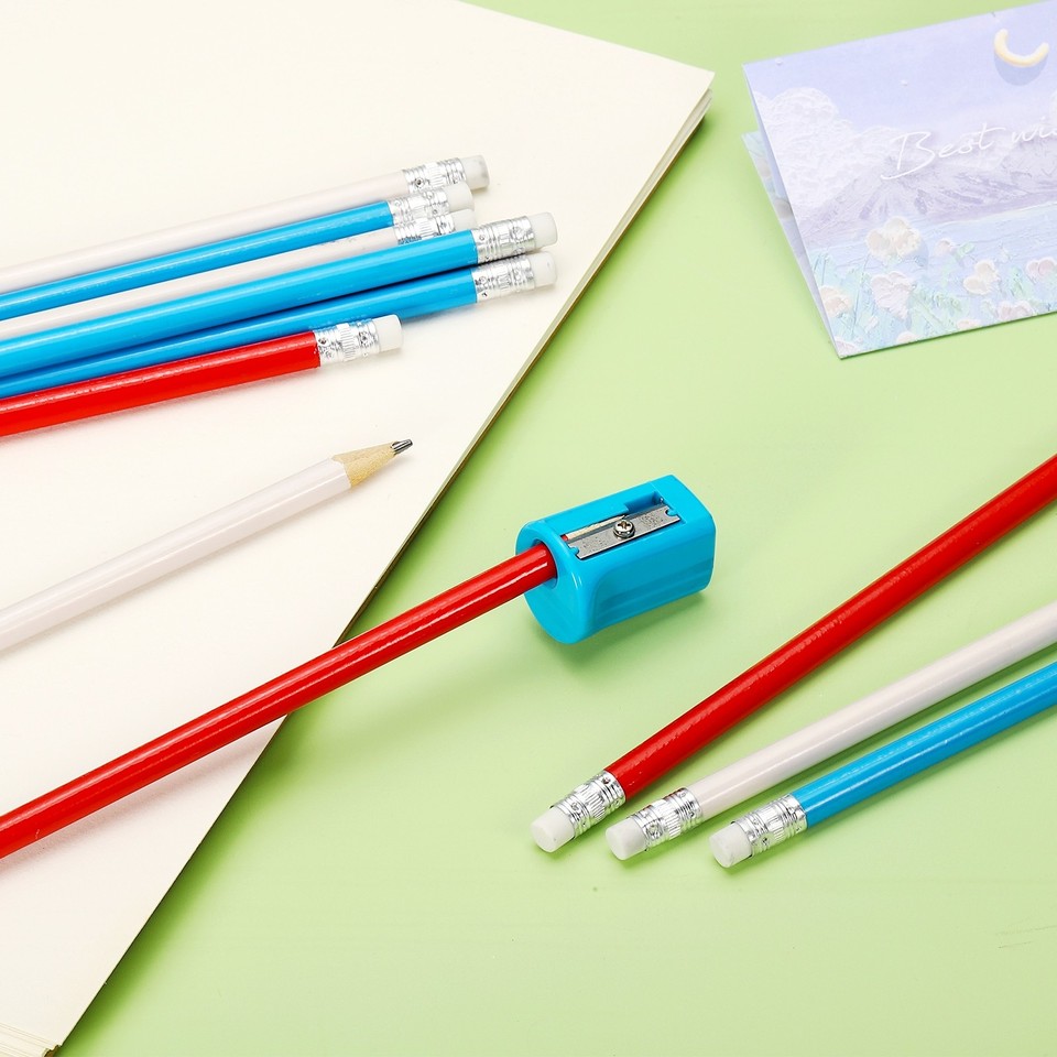 Round Wooden Pencils Bulk, 24 Pack HB Graphite Pencils with Eraser ...