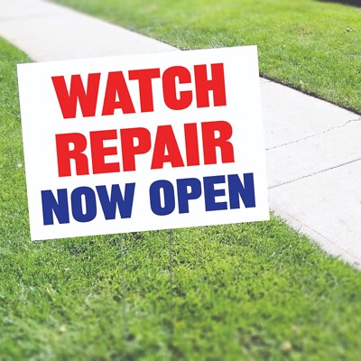 Watch Repair Now Open Advertising Clock Watch Repair Service Coroplast ...
