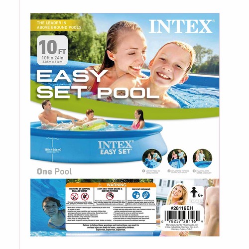 Intex 28116EH 10 X 24 Inch Easy Set Inflatable Circular Swimming Pool ...
