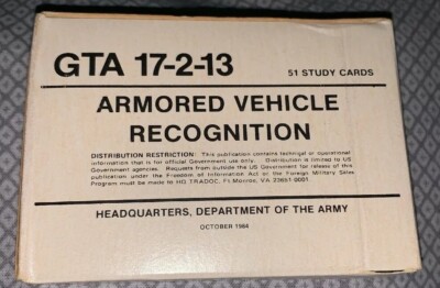US Army Graphic Training Aid GTA 17-2-13 Armored Vehicle Recognition ...