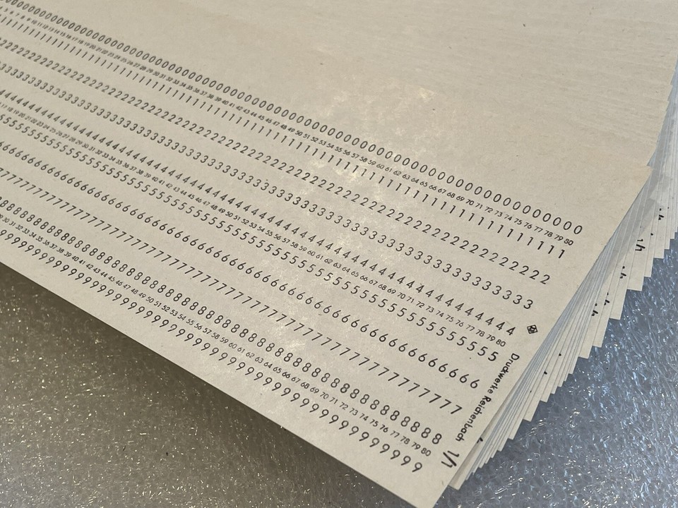 20 Lochkarten Druckwerke Reichenbach Punch cards IBM card format 80 ...