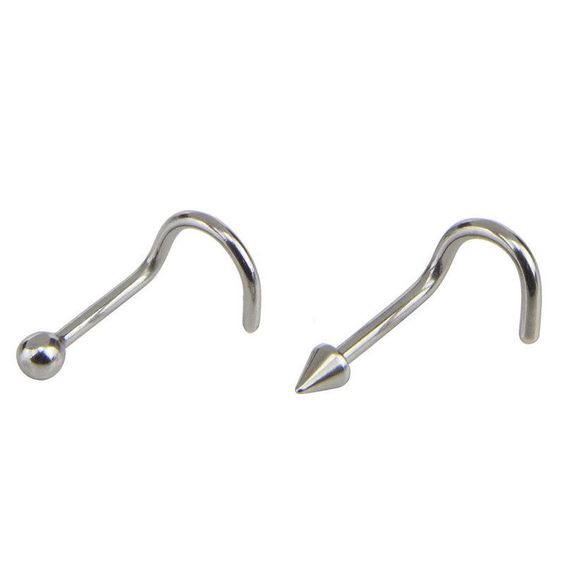 22PCS/Set Stainless Steel Hinged Seg Nose Hoop Rings Bone StudsBody ...
