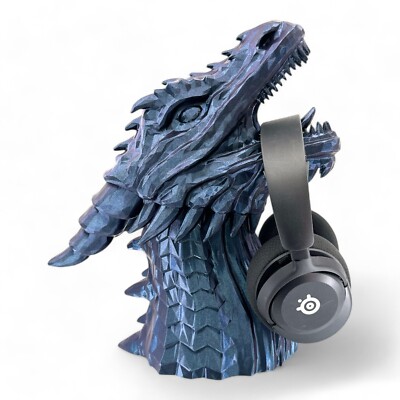 Dragon Headphone Stand 3D Printed 12" | Gaming Headset Holder Desk ...