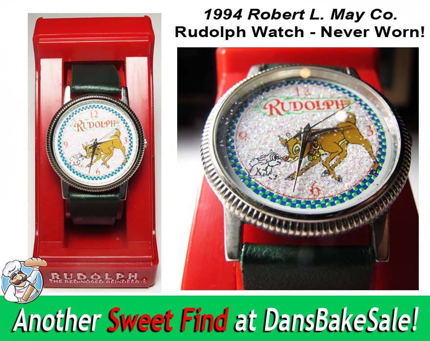 Rudolph the Red Nosed Reindeer Glitter Watch 1994 Robert L. May Co ...