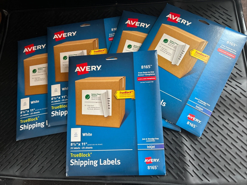 5 Packs Avery Trueblock Shipping Labels 8.5 x 11 Full Sheet Laser ...