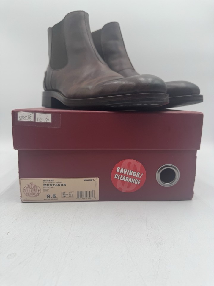 LIGHTLY USED Wolverine MONTAGUE Men's Chelsea Work Boot Brown US Size 9 ...
