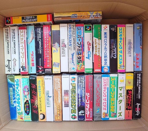 WHOLESALE LOT 100 Nintendo Super Famicom Games SFC SNES with box ...