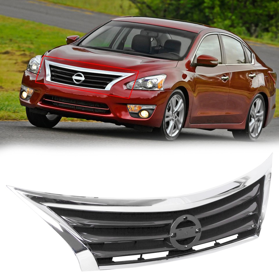 Front Bumper Grille Upper Grill Assembly Chrome For 2013 2014 2015 ...