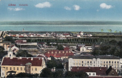 Libau Liepaja Лиепая AK um 1910 Ostseite mit Ostsee Lettland Latvia ...