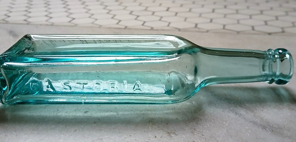 vtg Fletcher's Castoria bottle greenish blue embossed | eBay