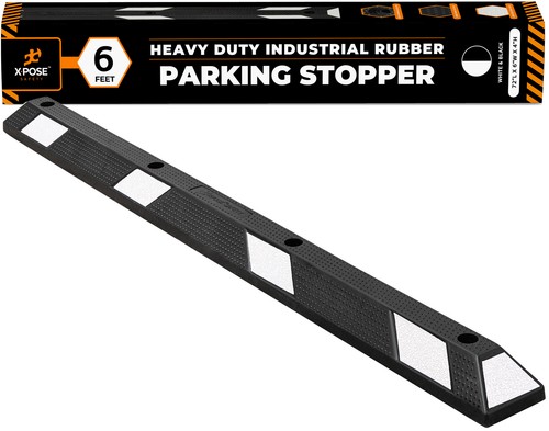 Parking Block Curb Stop, 72" Heavy Duty White Reflective Strip - 1 Pack ...