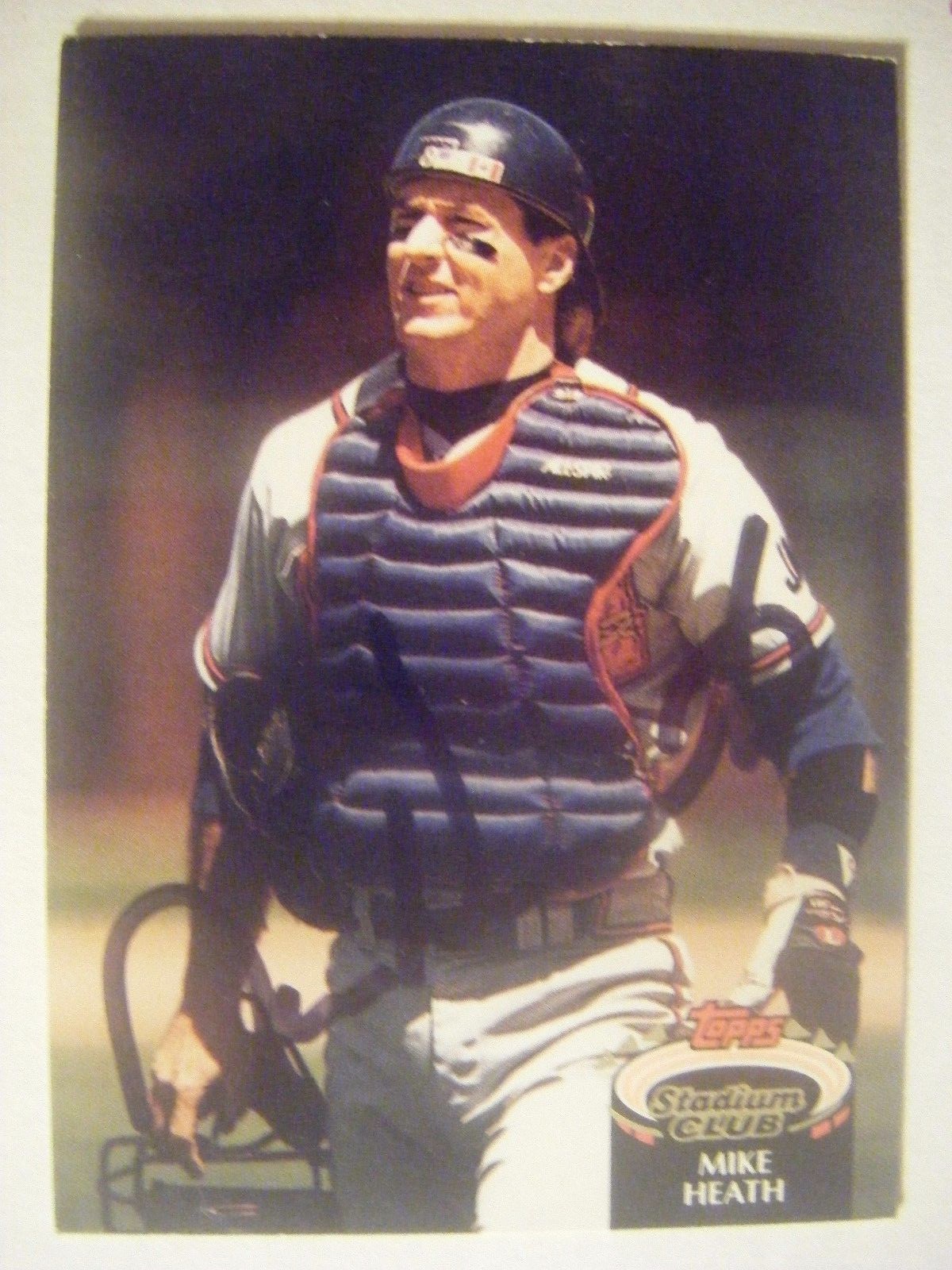 MIKE HEATH signed BRAVES A's 1992 Topps Stadium Club baseball card AUTO ...