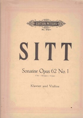 Musik Noten -- Edition Peters 2747a Sitt Sonatine Opus 62 No. 1 Violine ...