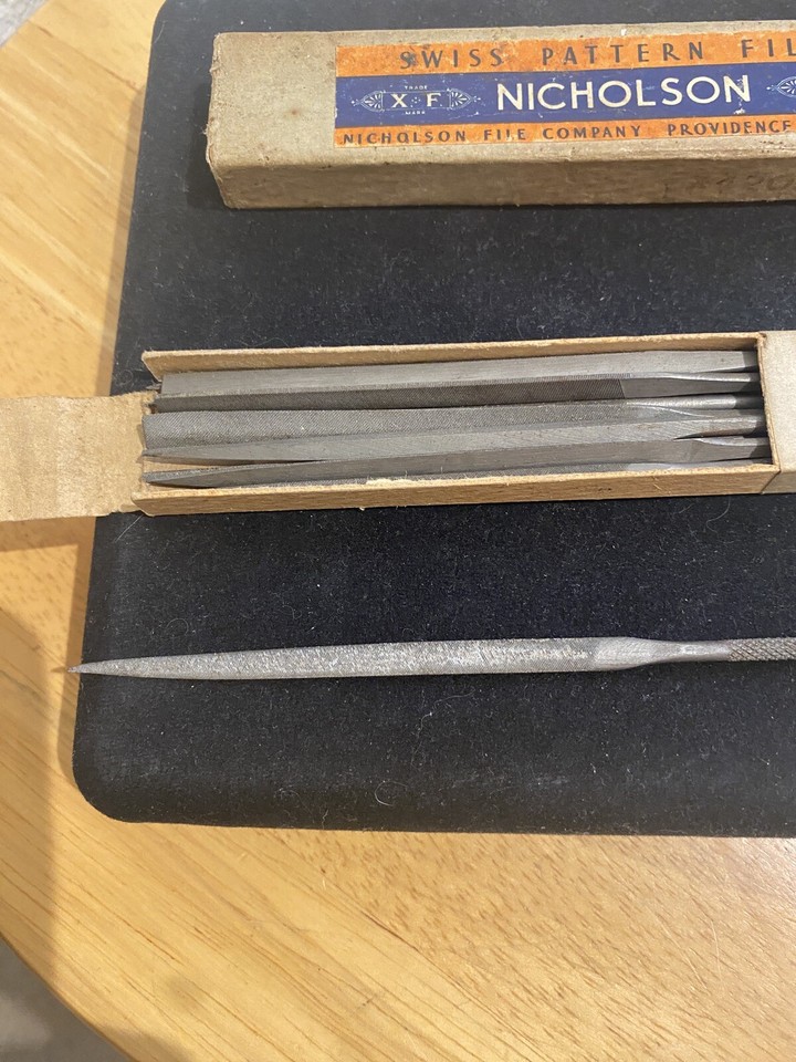 VINTAGE NICHOLSON FILE CO SWISS PATTERN FILES W/ORIGINAL BOX ASSORTED ...