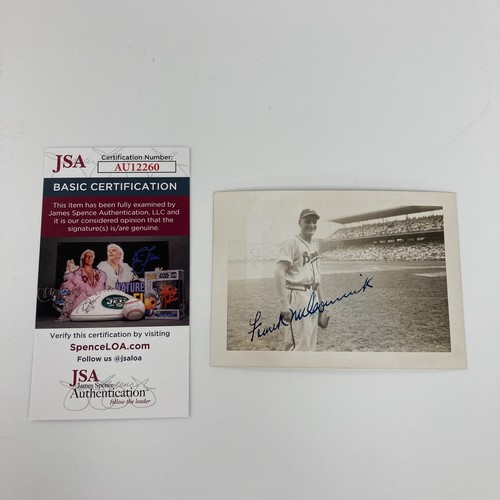 Frank McCormick Signed Original 1946 Snapshot Photo Cincinnati Reds JSA ...