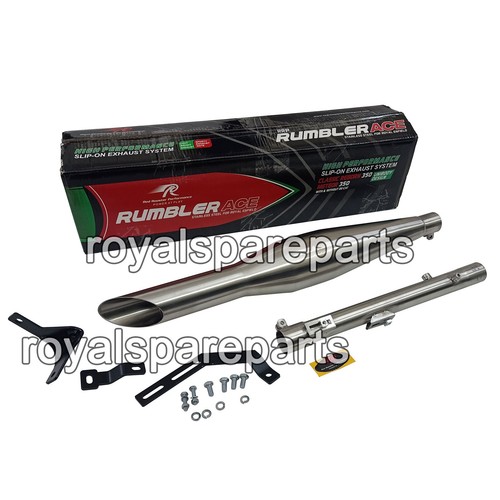 Royal Enfield Reborn Classic 350 Red Rooster S S Exhaust Silencer, Matt ...
