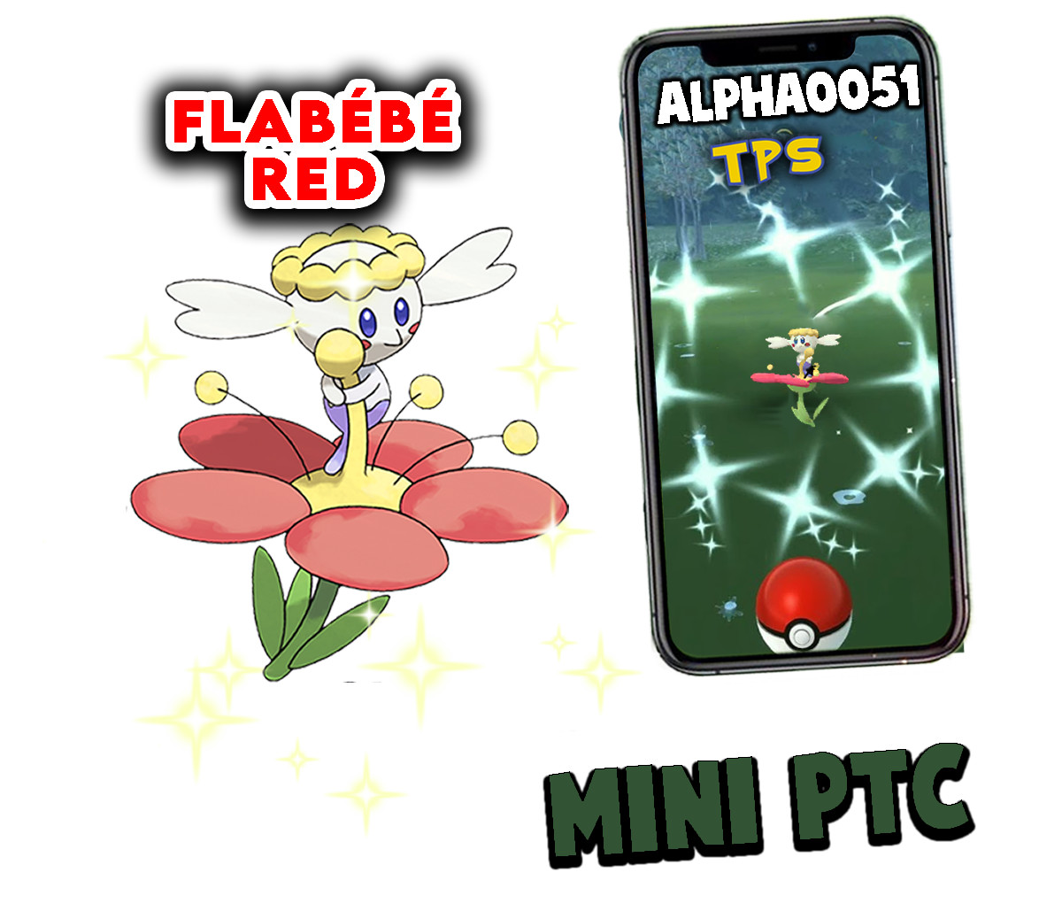 Pokemon Shiny Flabébé Red Flower Mini P T C 80k | eBay