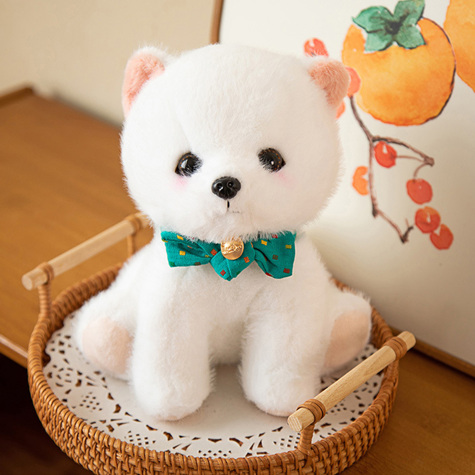 23cm Cartoon Animal Doll 3d Eyes Ornament Plush Puppy Dog Children ...