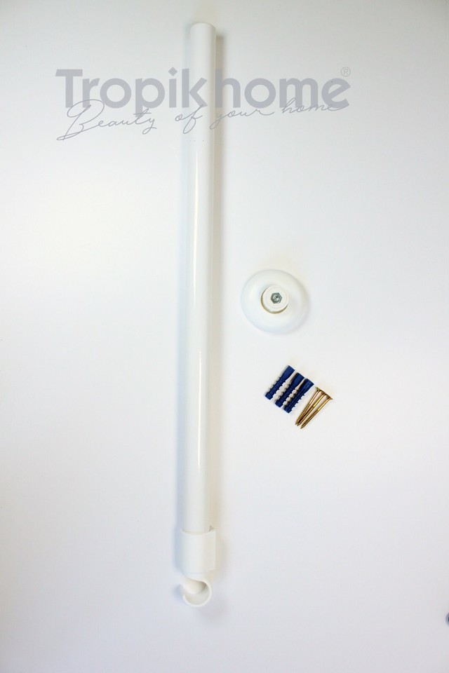 Ceiling Mount Bracket for Shower Curtain Rod/Rail Chrome Black White ...