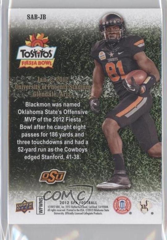 2012 SP Authentic Stadium Authentics Bowl Logo Justin Blackmon #SAB-JB ...