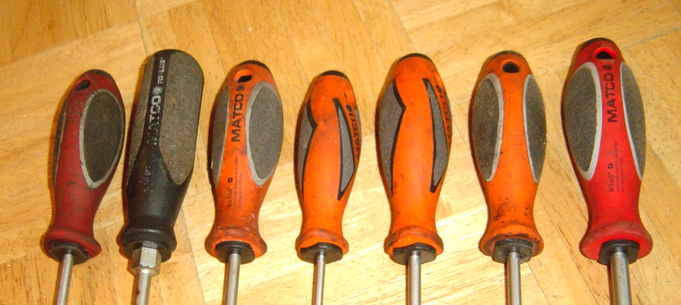MATCO TOOLS 7 PIECE SOFT GRIP SCREWDRIVER SET ORANGE AND RED MOSTLY | eBay