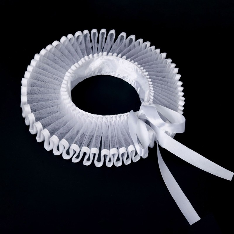 Classical Elizabethan Ruffle White Mesh False Collar for Kids Themed ...