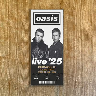 2025 OASIS Reunion Tour Replica Ticket Stub Customizable Any Seat | eBay
