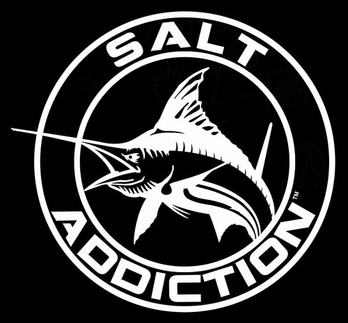 Salt Addiction Decal,Marlin fishing sticker,deep sea fishing,rod,reel ...