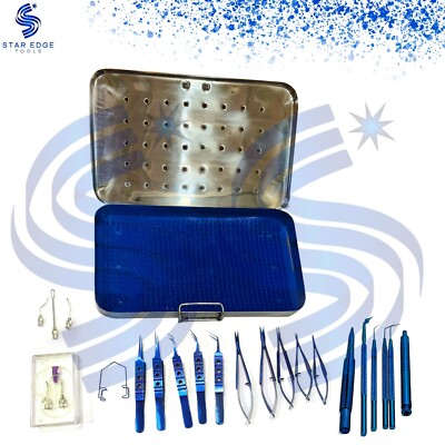 Eye Cataract Titanium Coated 21 PCS Set Ophthalmic Surgical Instruments ...